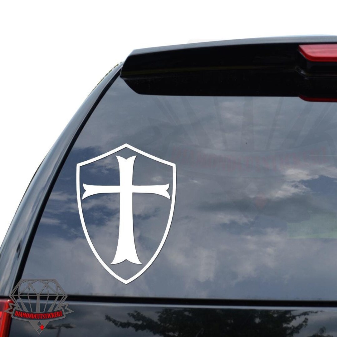 Knight Templar Shield Medieval Christian Crusade Sticker Decal for Car ...