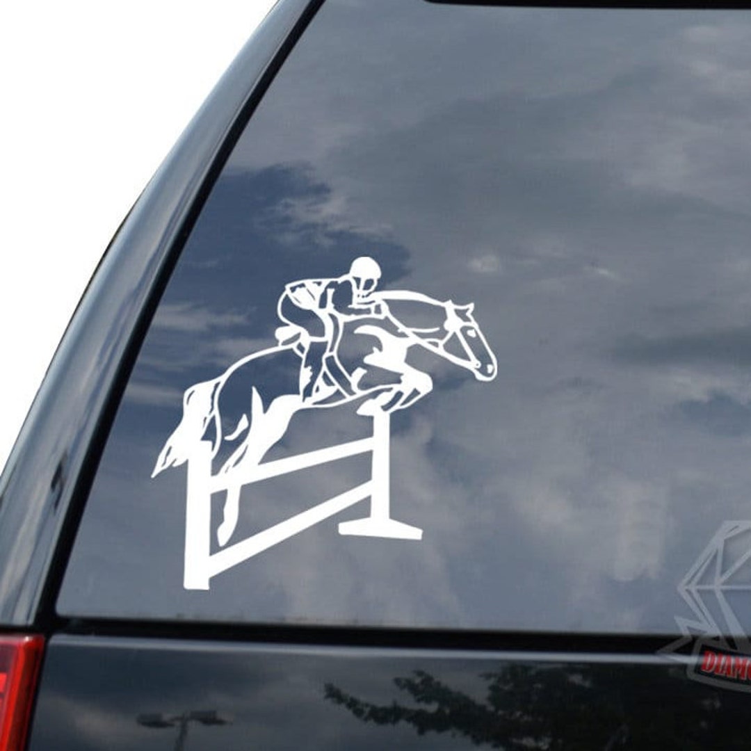 Horse Riding Jumping Equestrian Sticker Decal for Car Truck Motorcycle ...
