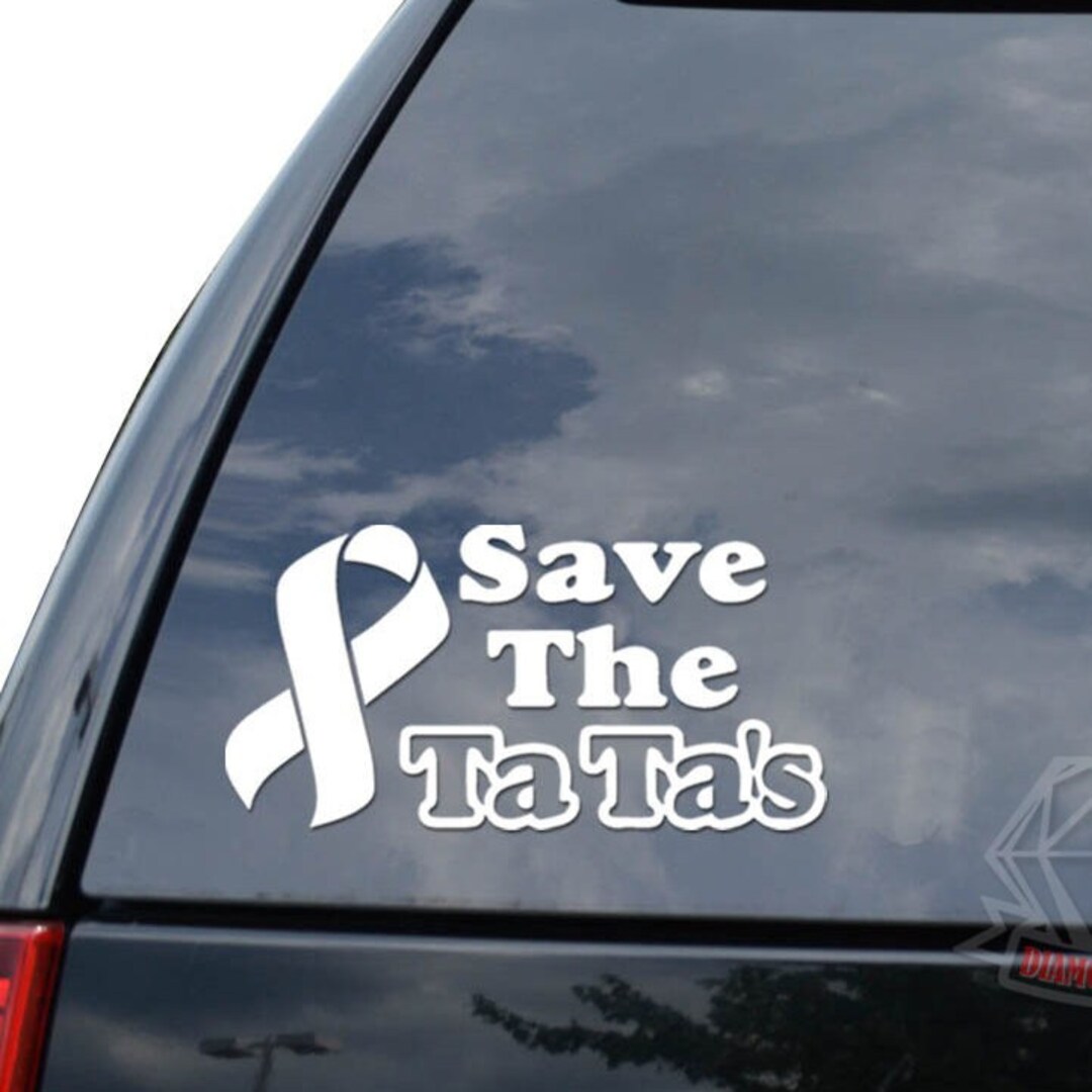 Save the Tatas Breast Cancer Ribbon Sticker Decal for Car Truck ...