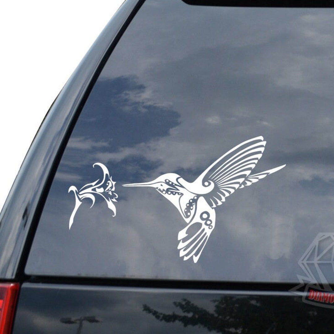 Tribal Art Hummingbird Bird Nectar Garden Flower Sticker Decal for Car ...