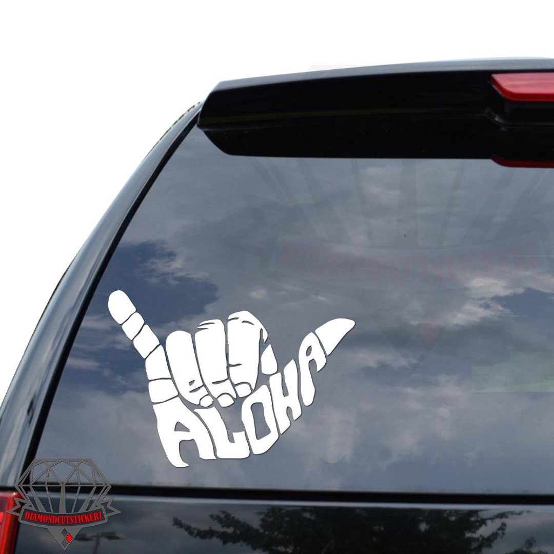 Aloha Hang Loose Shaka Hand Sign Hawaii Sticker Decal for Car Truck ...