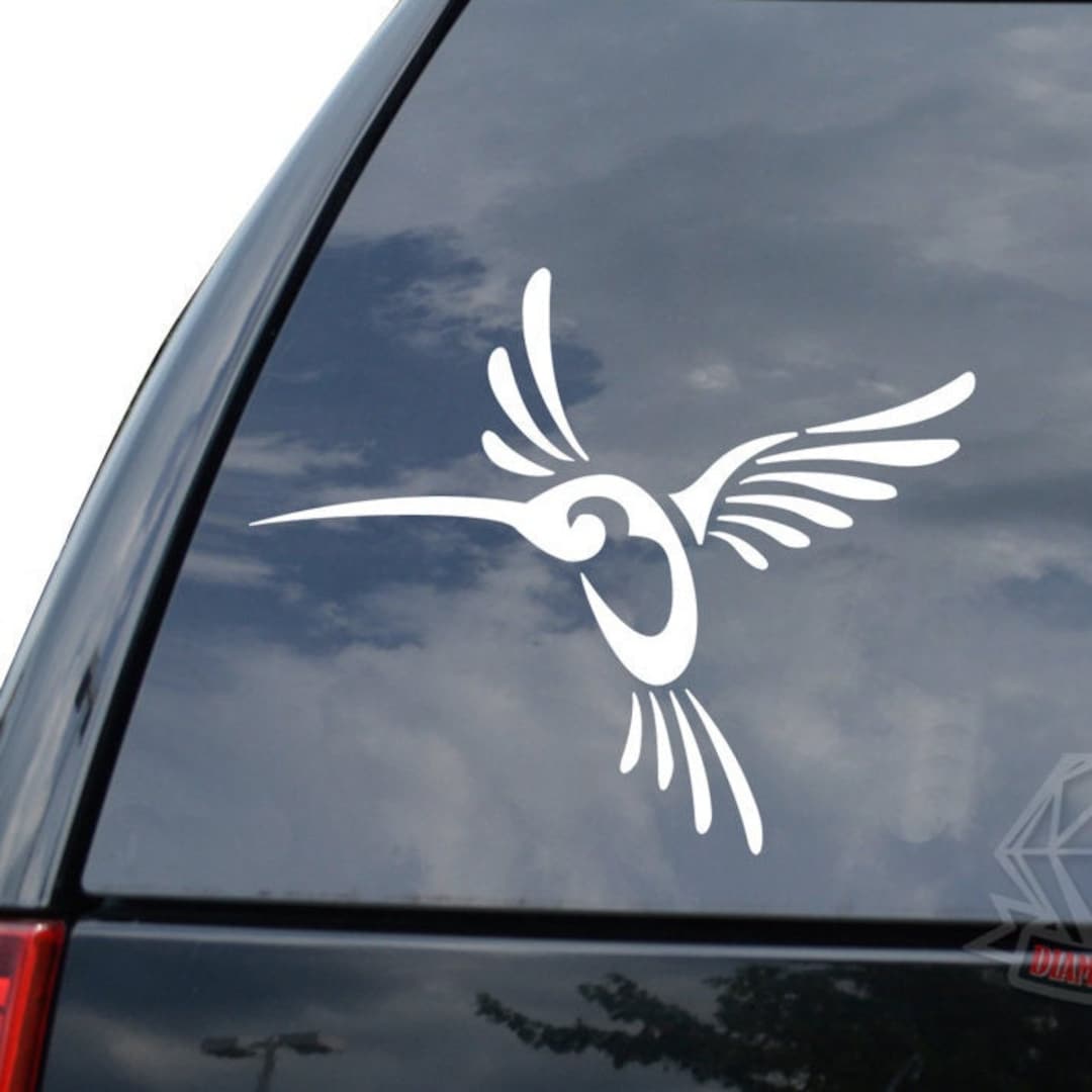 Tribal Art Hummingbird Bird Flower Garden Nectar Sticker Decal for Car ...