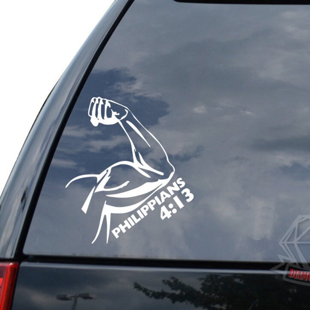 Philippians 4:13 Bible Verse Quote Words Sticker Decal for Car Truck ...