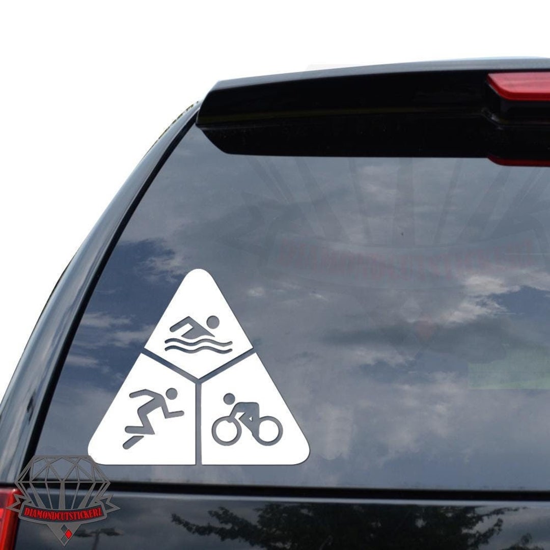 Triathlete Triathlon Swimming Running Bicycling Sports Sticker Decal ...