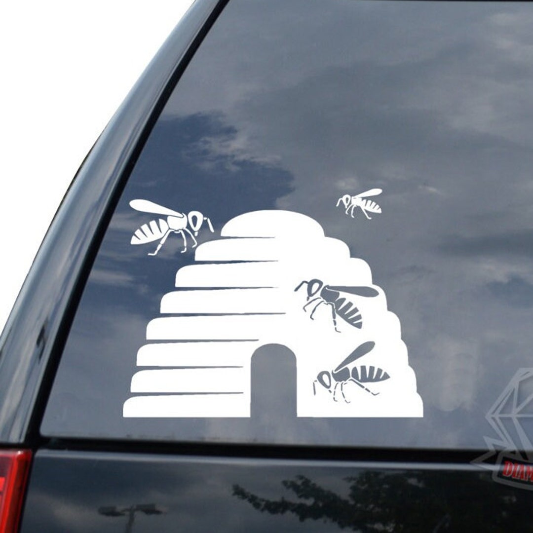 Bee Hive Honey Beekeeper Honeycomb Insect Wings Sticker Decal for Car ...