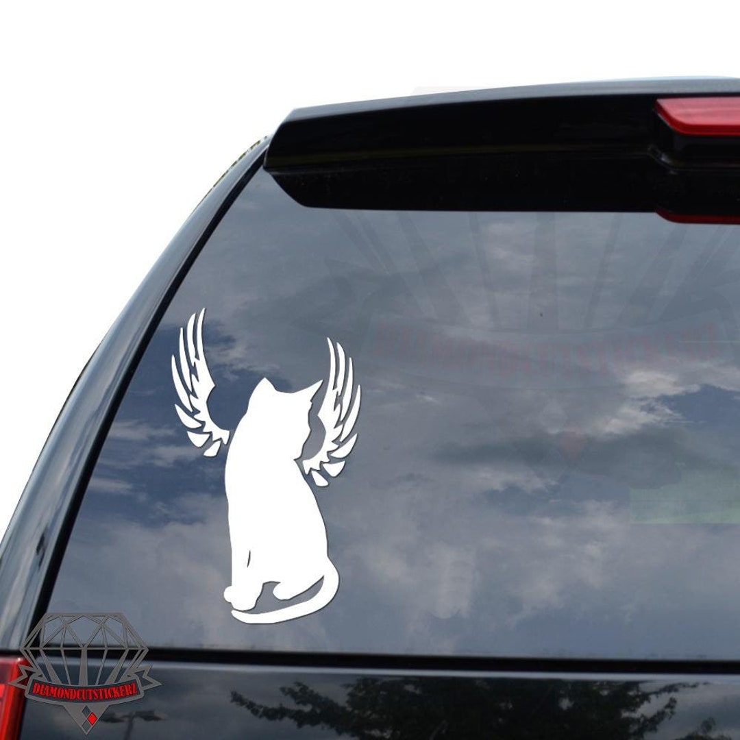 Cat Kitten Angel Wings Memorial RIP Pet Love Sticker Decal for Car ...
