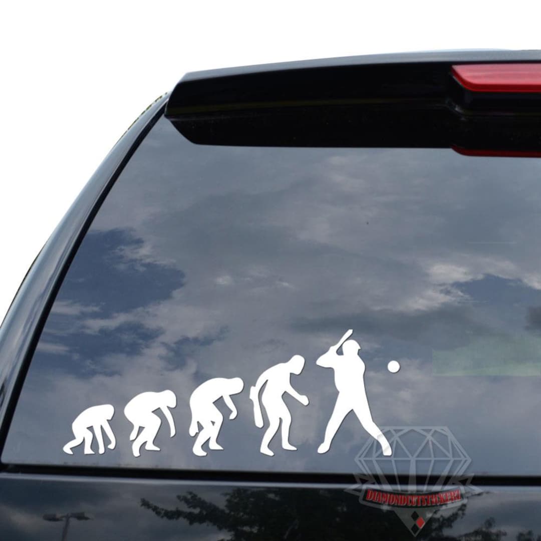 Ape Human Evolution of Baseball Player Sticker Decal for Car Truck ...