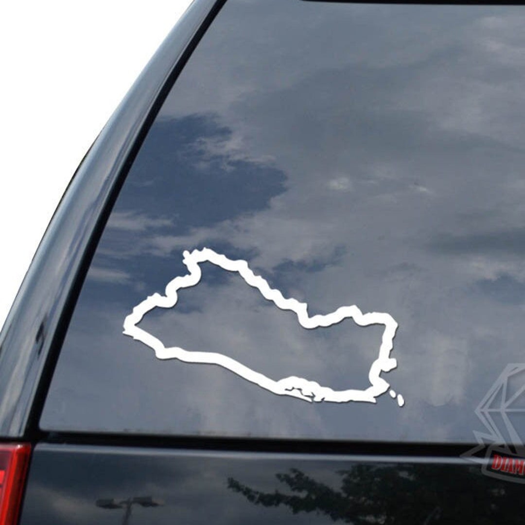El Salvador Country Map Central America Sticker Decal for Car Truck ...