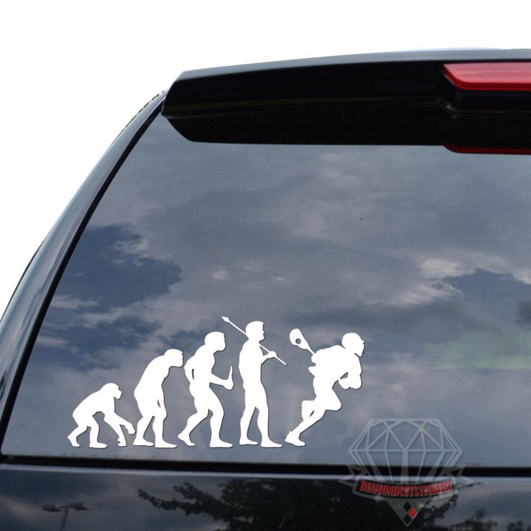 Ape Human Evolution of Men Lacrosse Sport Sticker Decal for Car Truck ...