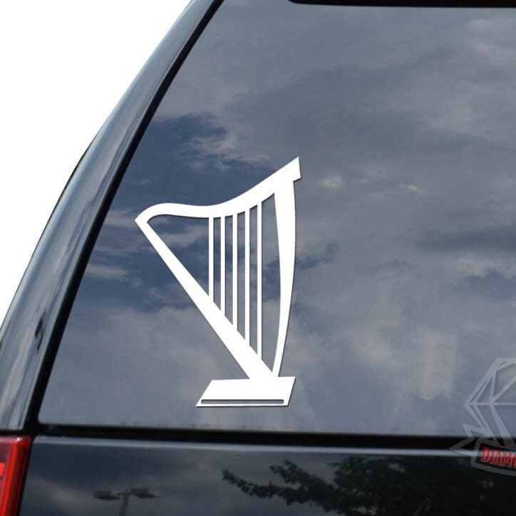 Harp Music Musical String Sticker Decal for Car Truck Motorcycle Window ...