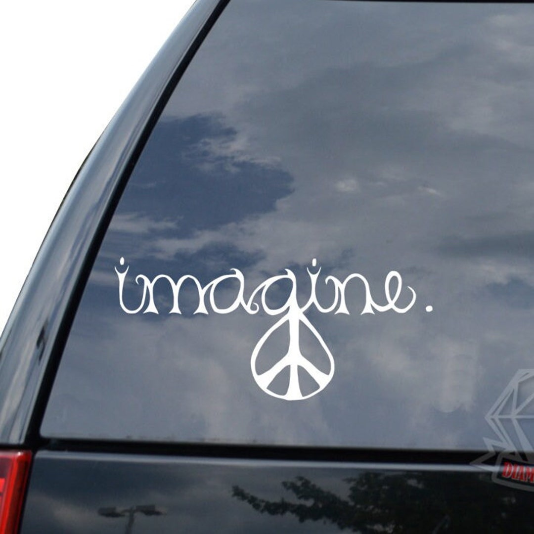 Imagine Peace Sign Love Music Sticker Decal Decal for Car Truck ...