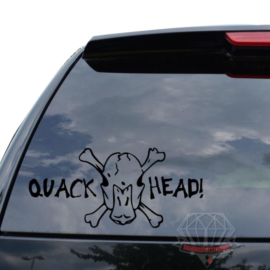 Duck Skull Crossbones Quack Head Hunting Hunter Sticker Decal for Car ...