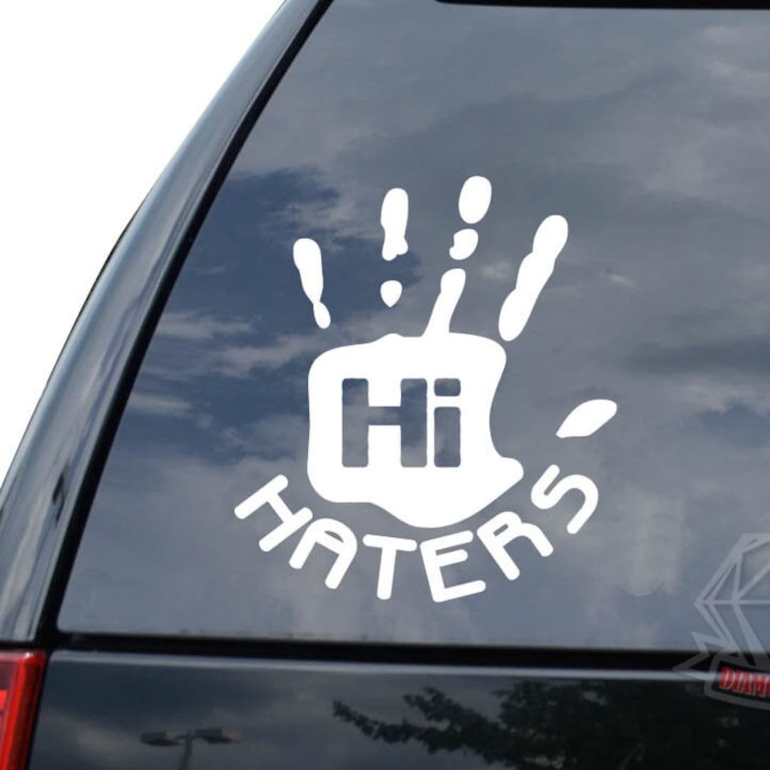 Hi Haters Hand Wave Bye Japanese JDM Motorsports Sticker Decal for Car ...