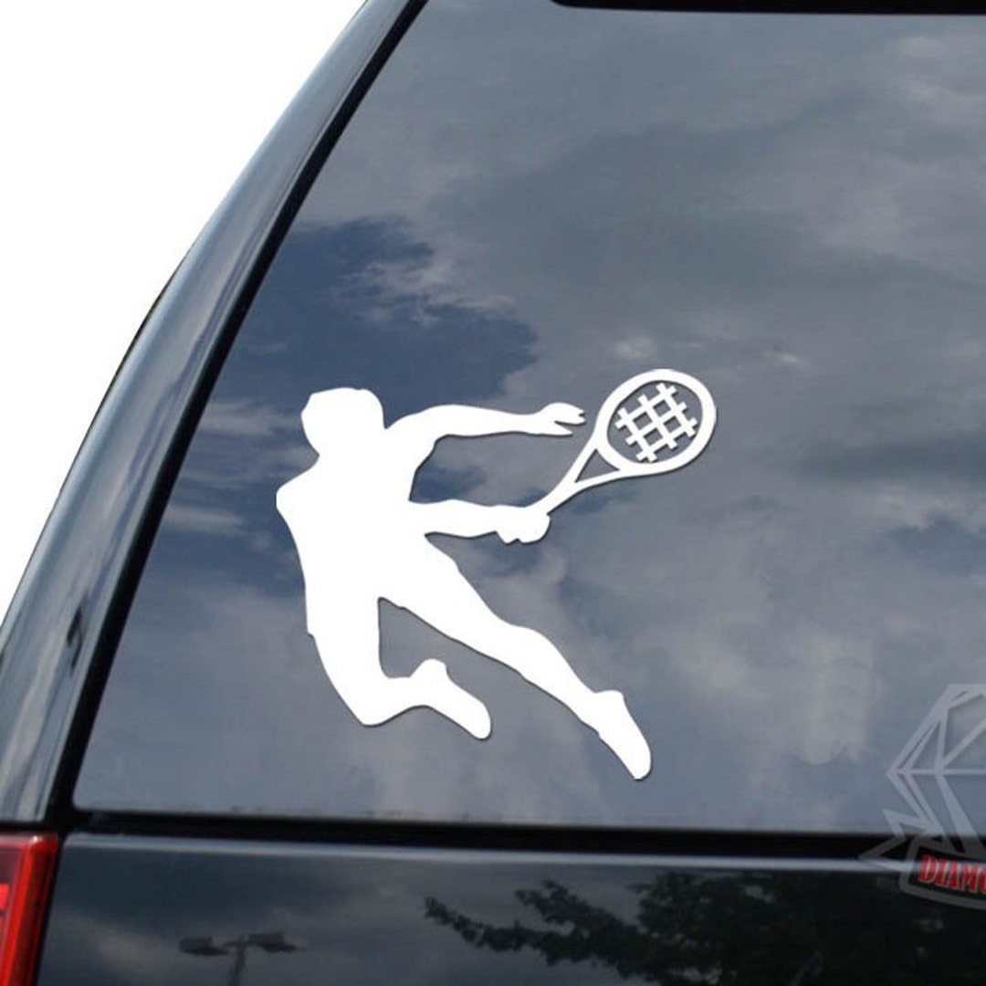 Tennis Player Racket Court Sticker Decal for Car Truck Motorcycle ...