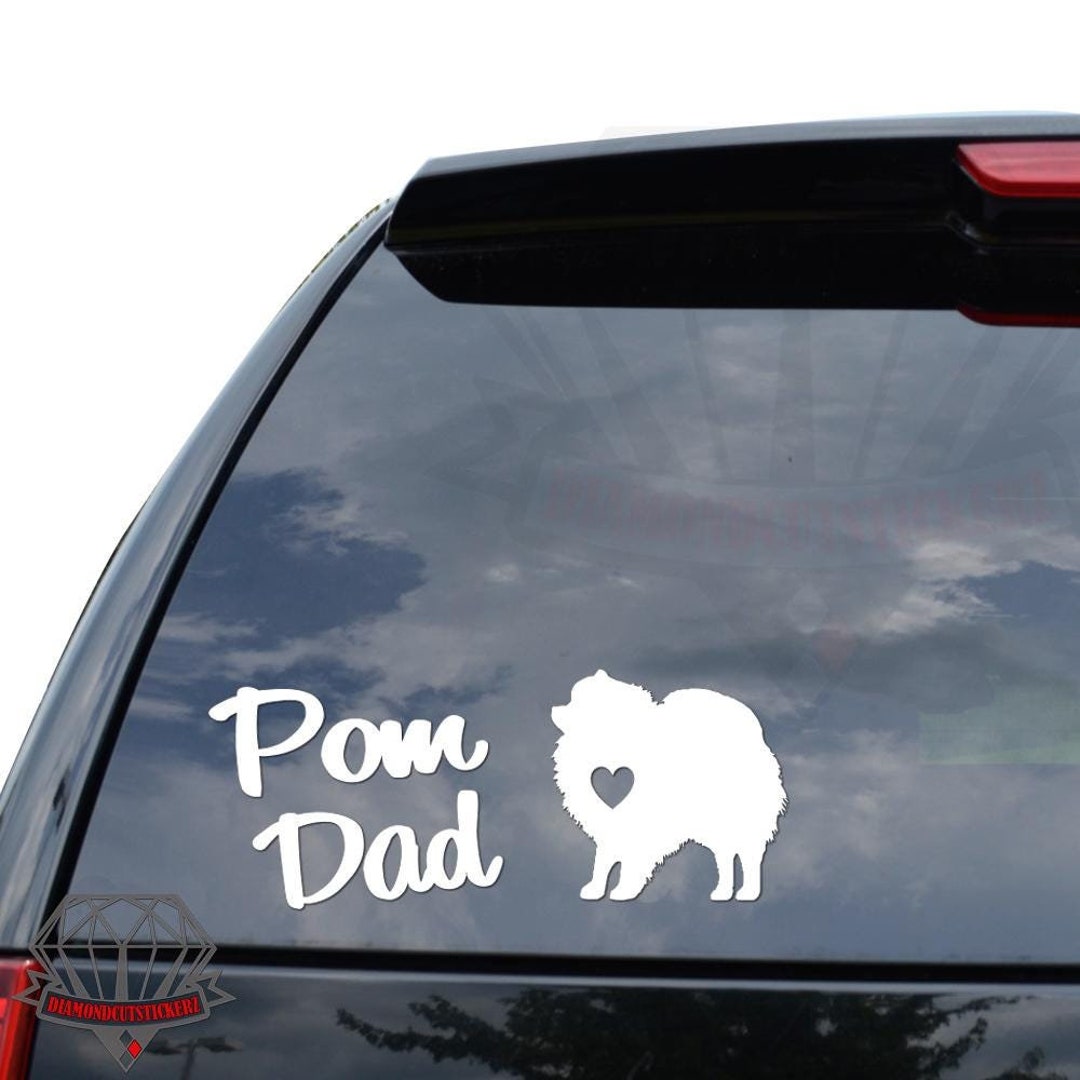 Pom Dad Pomeranian Dog Pet Love Heart Sticker Decal for Car Truck ...