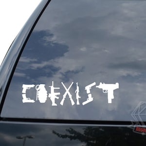 Coexist Guns Rifle AR-15 Weapons Bomb Ammo Bullet Sticker Decal for Car ...
