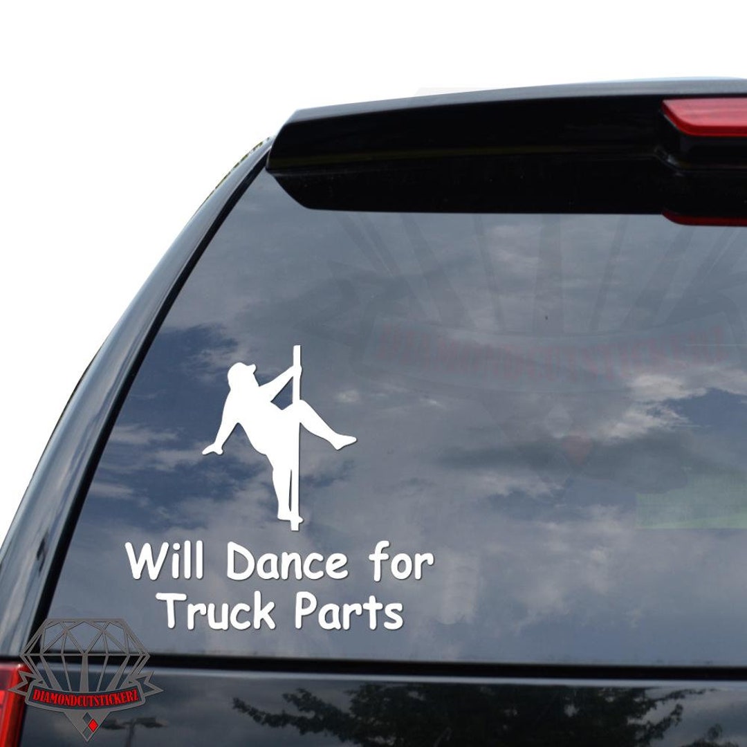 Funny Fat Mudflap Guy Will Dance for Trucks Trucker Sticker Decal for ...