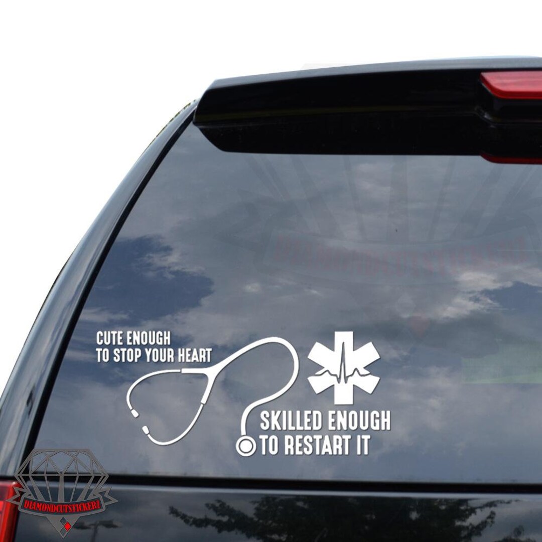 Cute Nurse Restart Heart Stethoscope Paramedic Medical Sticker Decal ...