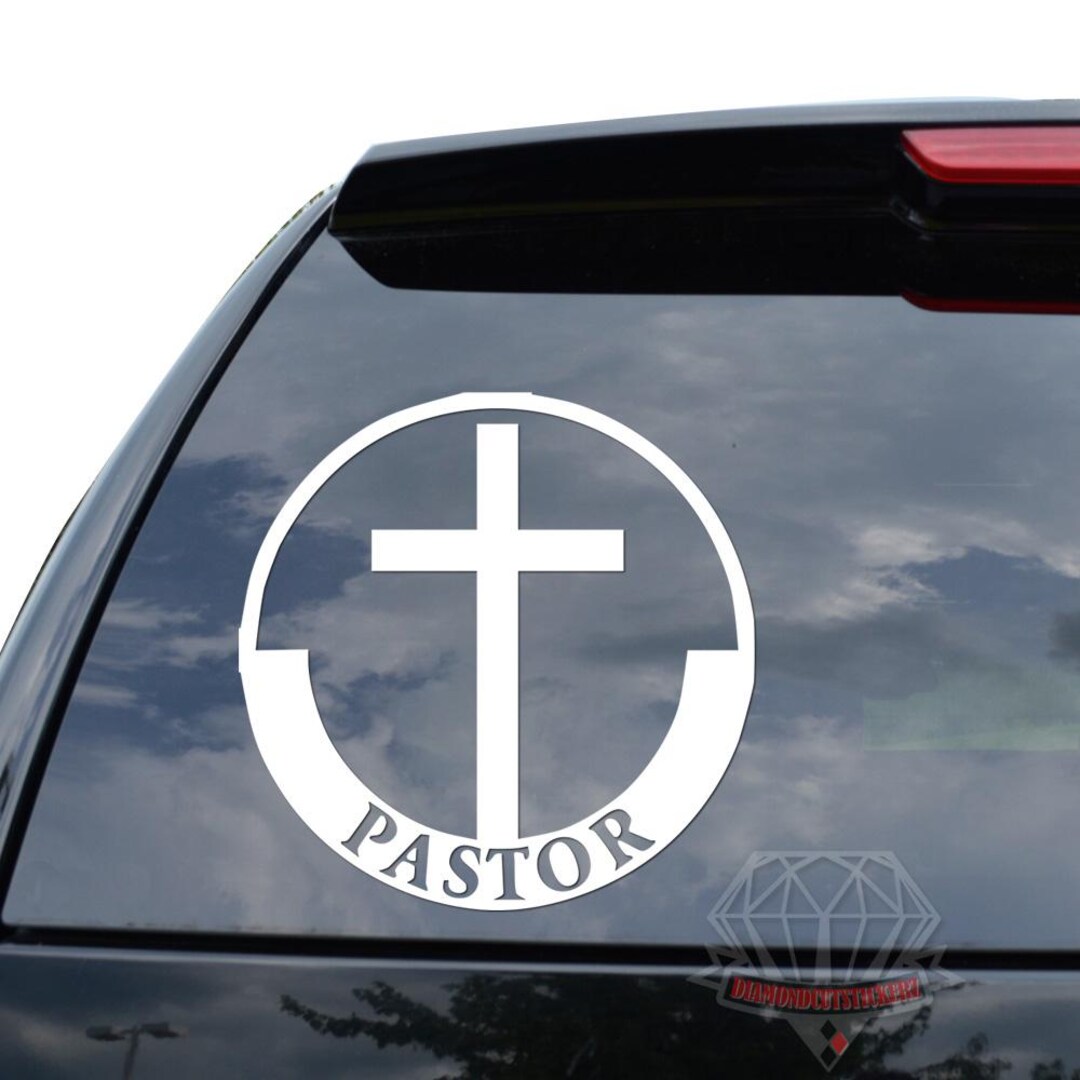 Christian Pastor Cross Sticker Decal for Car Truck Motorcycle Window ...