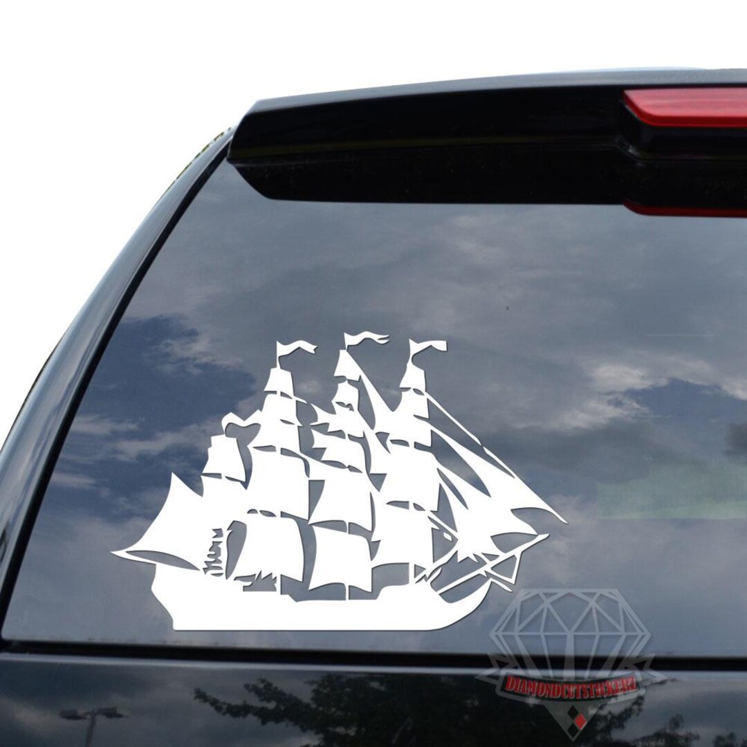 Pirate Ship Sails Sailing Sailor Navy Navigation Sticker Decal for Car ...