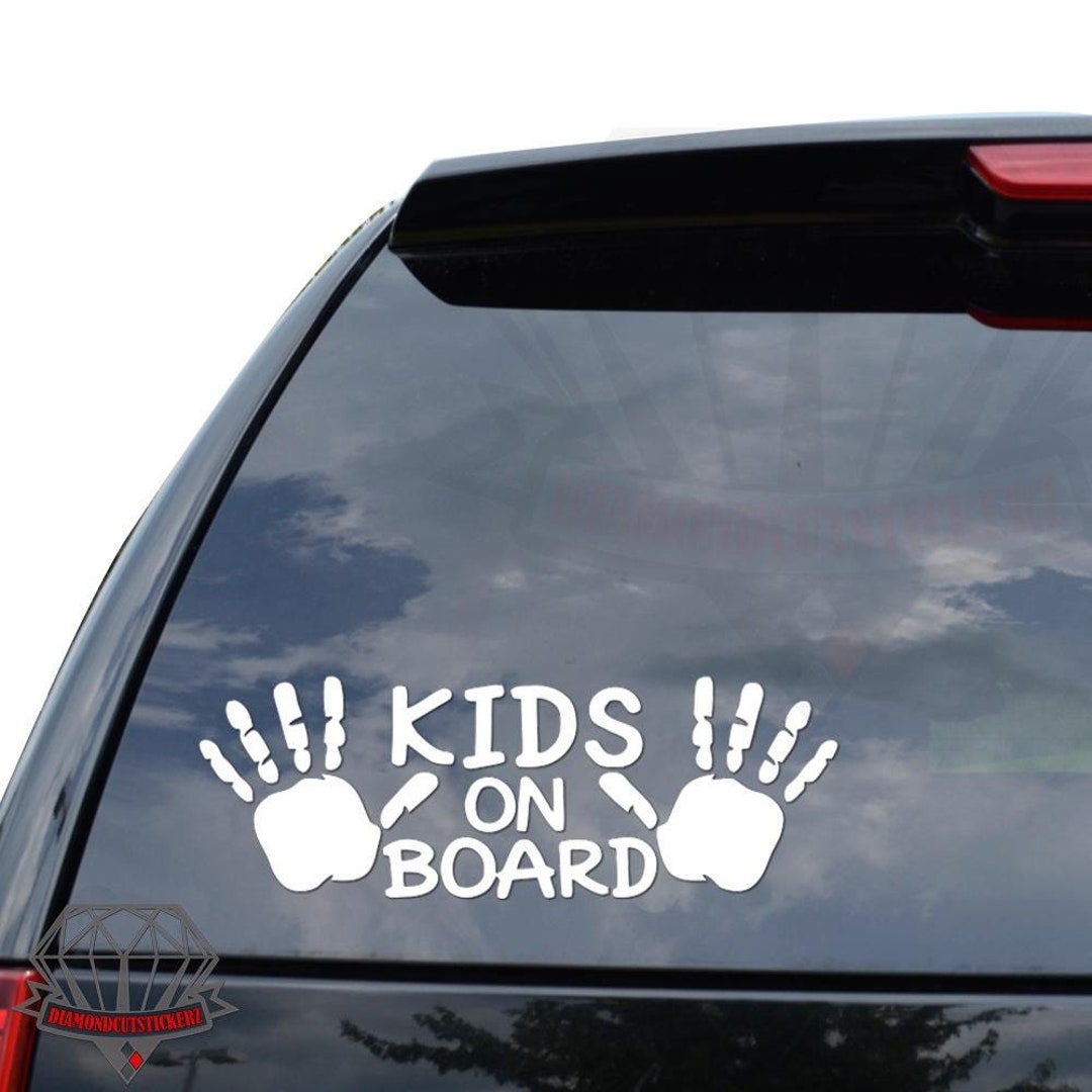 Kids on Board Hand Print Baby Children Sticker Decal for Car Truck ...
