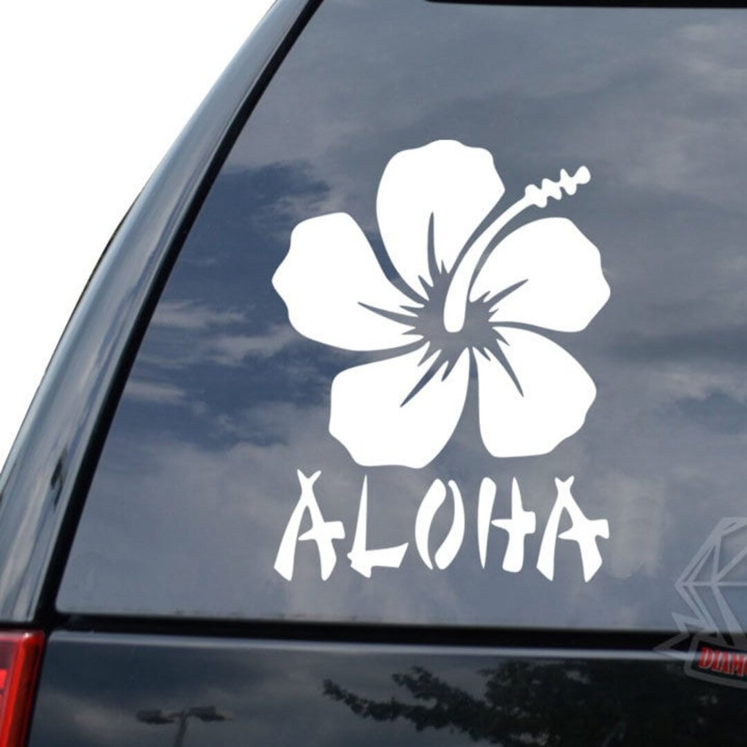 Aloha Hibiscus Flower Hawaii Hawaiian Sticker Decal for Car Truck ...