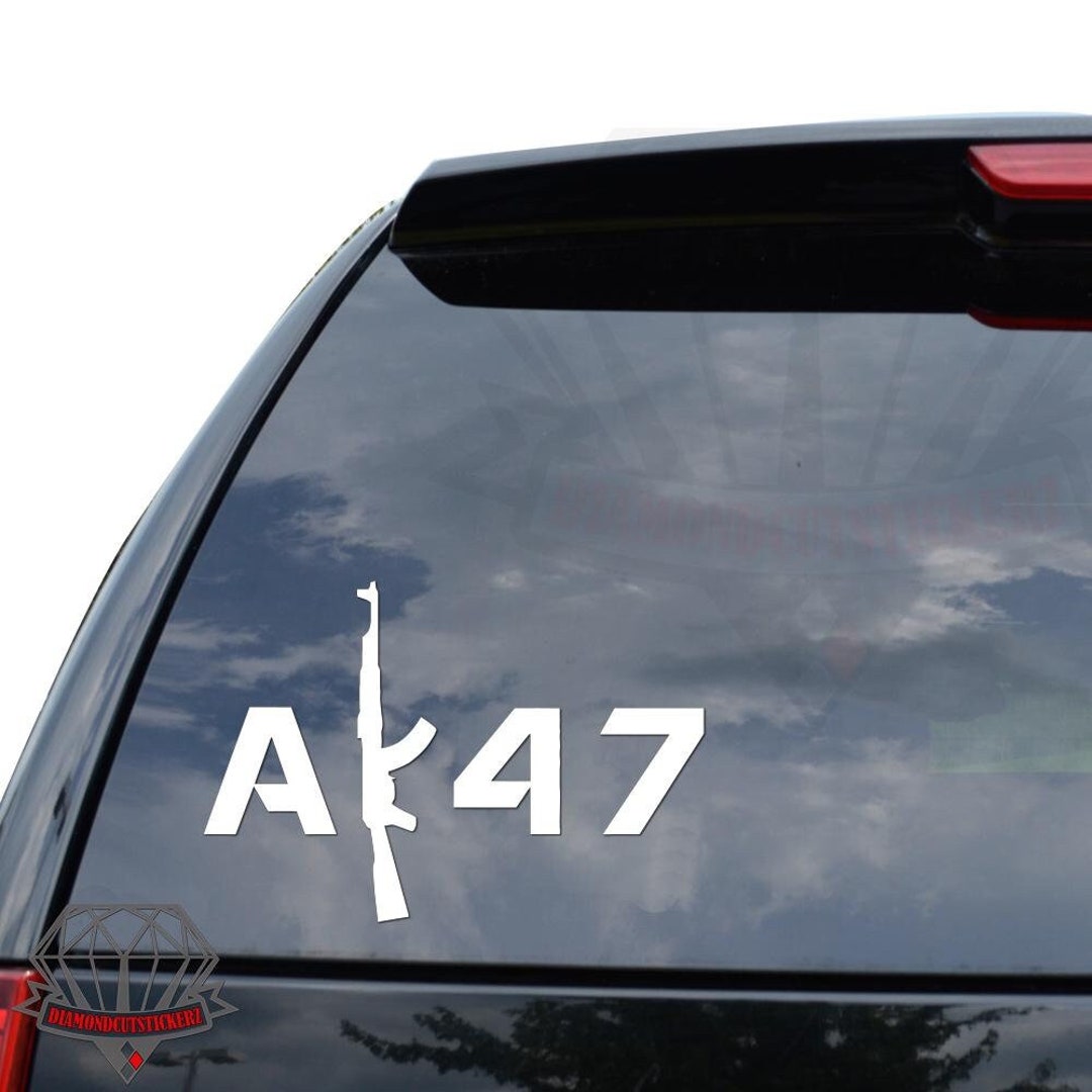 AK-47 Russian Assault Rifle Machine Gun Sticker Decal for Car Truck ...
