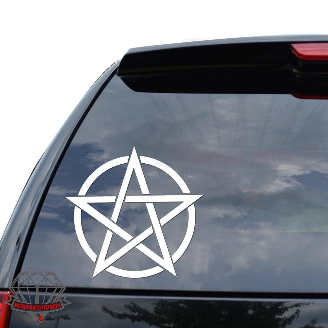 Pentagram Satanic Star Wiccan Satan Devil Symbol Sticker Decal for Car ...