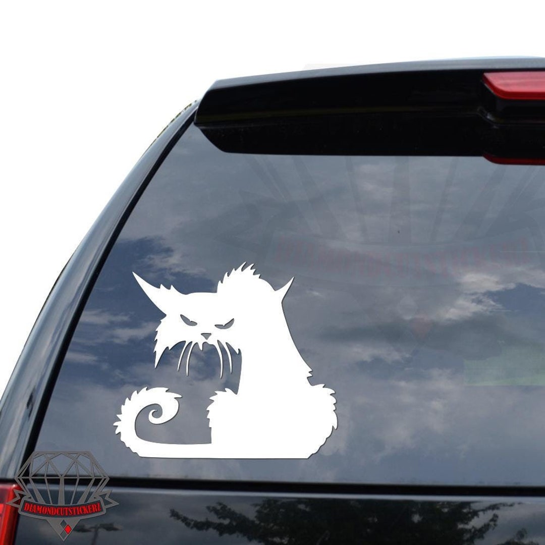 Scared Scary Alley Cat Kitty Kitten Mean Sticker Decal Sticker Decal ...