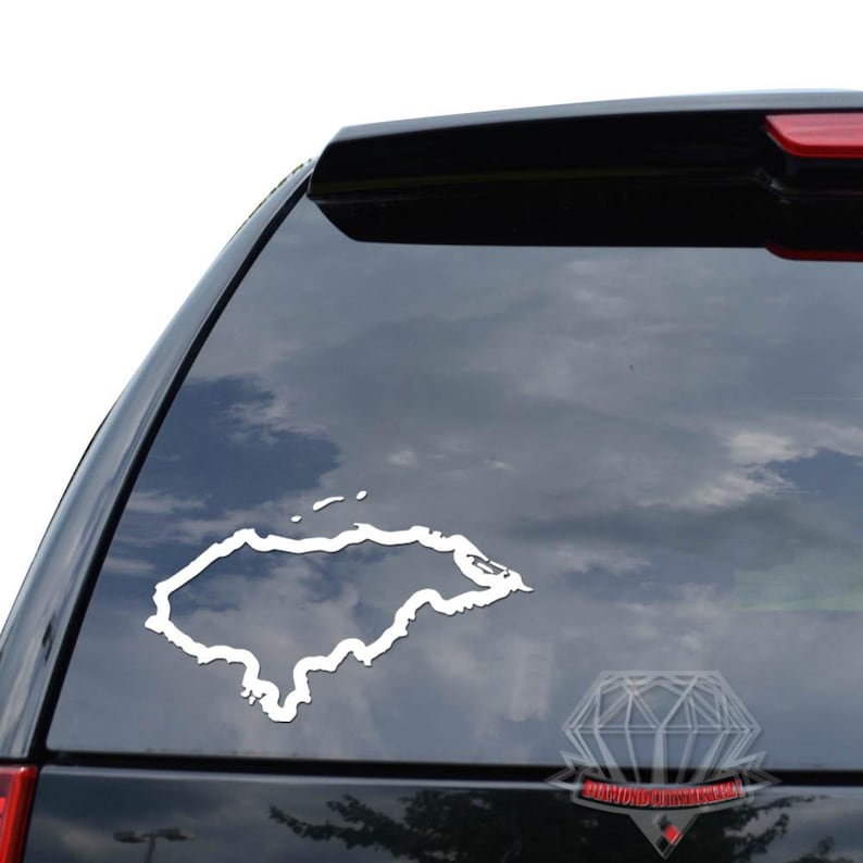 Honduras Country Map Outline Central America Sticker Decal for Car ...