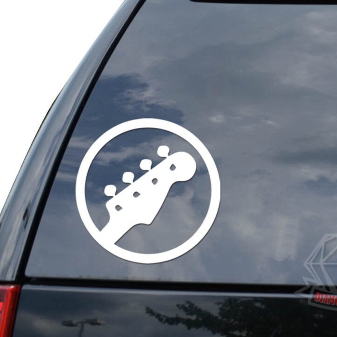 Bass Guitar Head Music Rock Band Sticker Decal for Car Truck Motorcycle ...