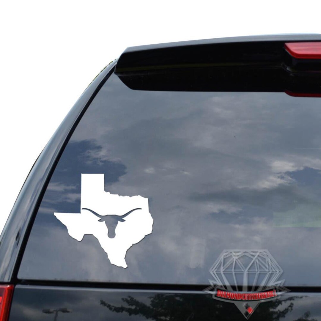 Texas State Map Outline Longhorn Cattle Cow Ranch Rancher Sticker Decal ...