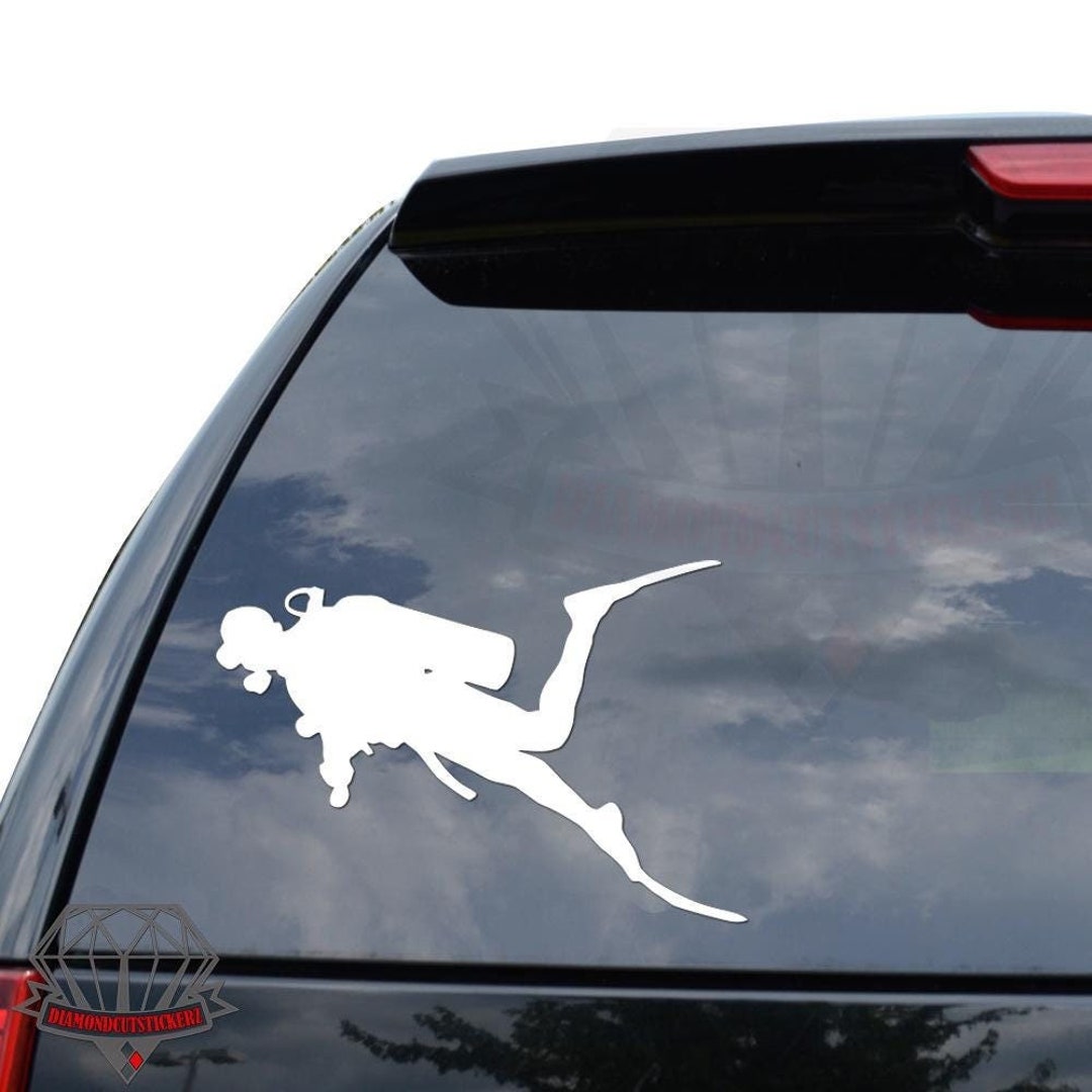 Scuba Diving Diver Sea Ocean Sticker Decal for Car Truck Motorcycle ...