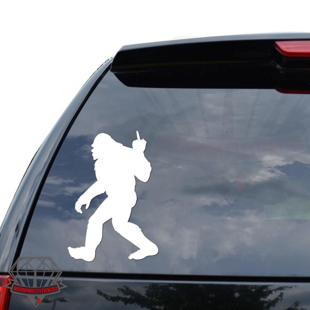 Bigfoot Monster Flip the Bird Middle Finger Sasquatch Yeti Sticker ...
