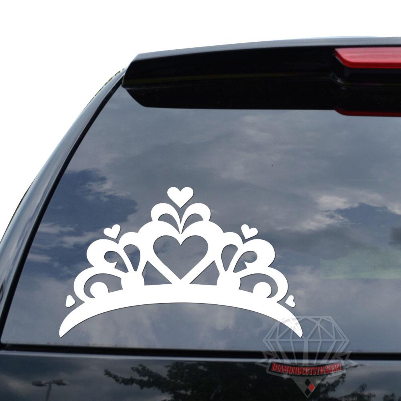 Princess Tiara Crown Hearts Love Sticker Decal for Car Truck Motorcycle ...
