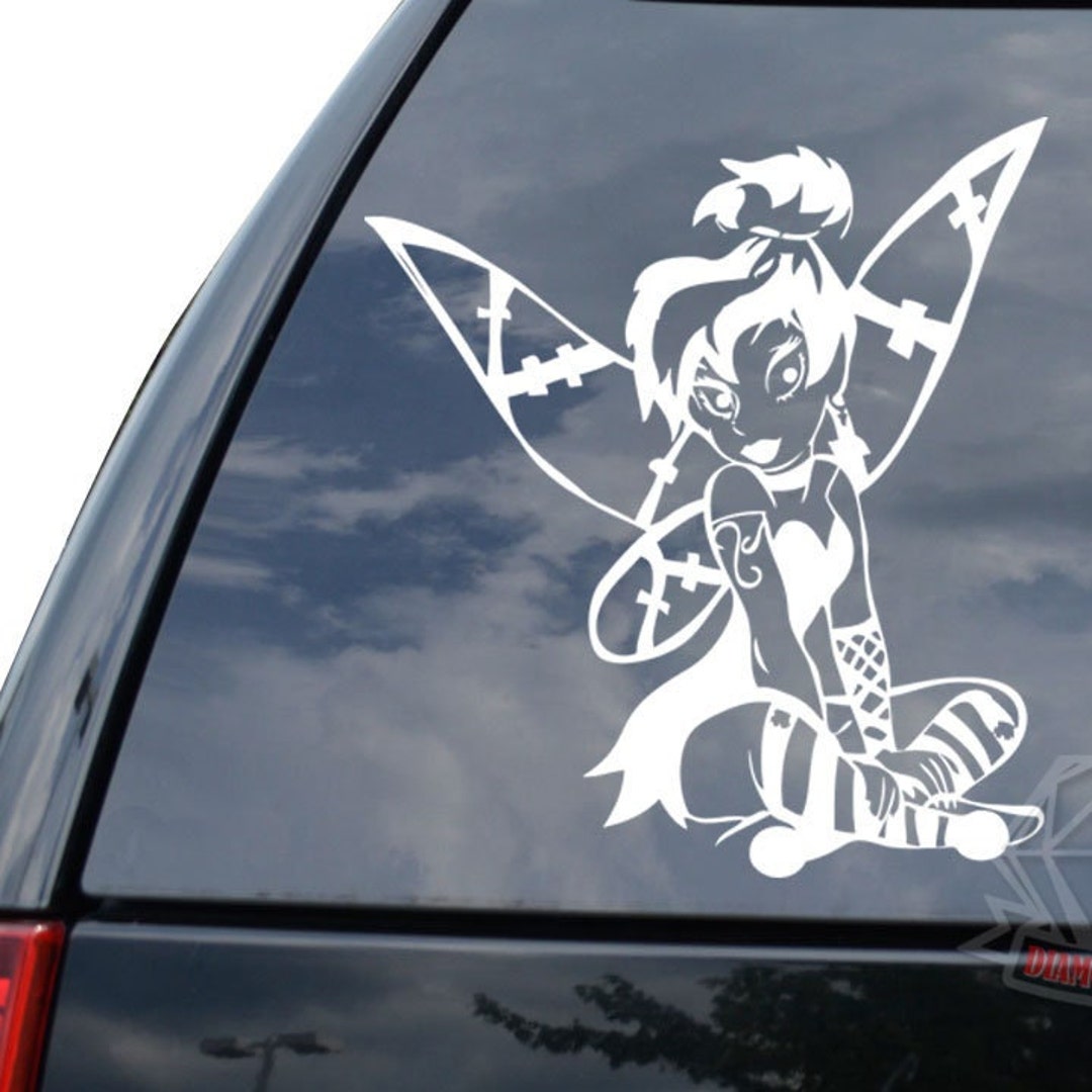 Punk Rock Fairy Girl Tinkerbell Tinker Sticker Decal for Car Truck ...