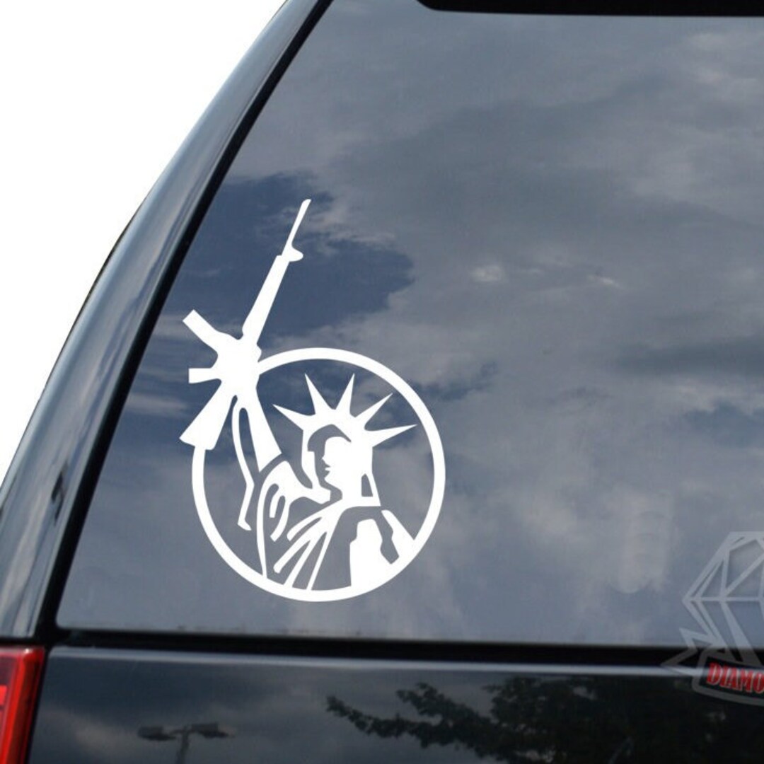 Statue of Liberty Rifle Gun 2ND Amendment Sticker Decal for Car Truck ...