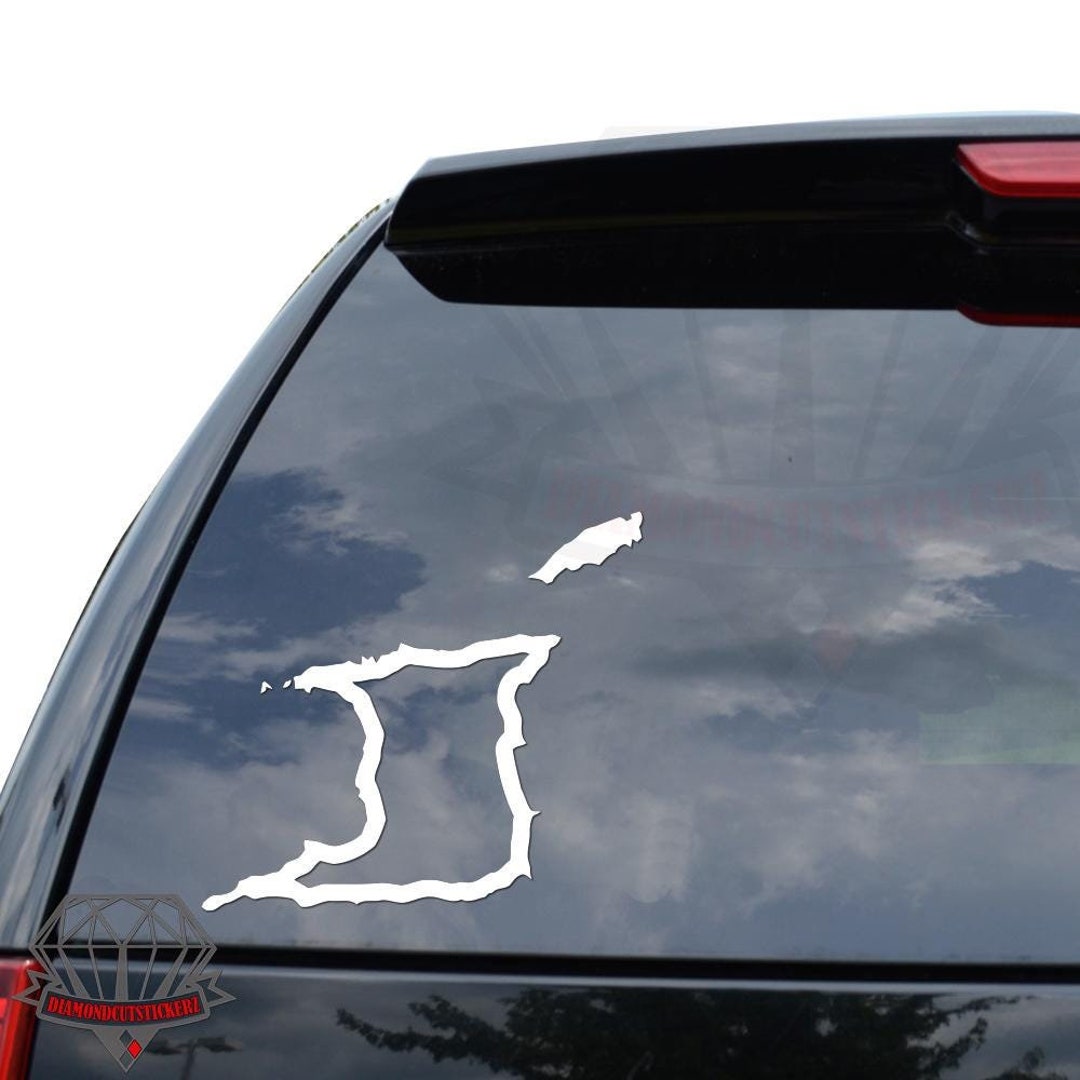 Trinidad and Tobago Islands Map Carribbean Sea Ocean Sticker Decal for ...