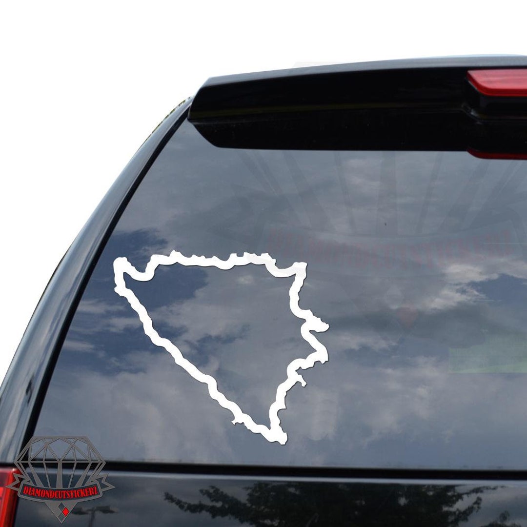 Bosnia Herzegovina Country Map Outline Sticker Decal for Car Truck ...