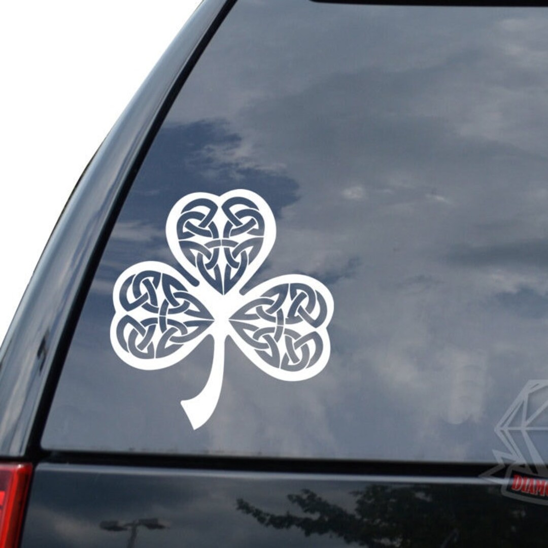 Irish Celtic Shamrock Cloverleaf Clover Luck Sticker Decal for Car Truck Motorcycle Window ...