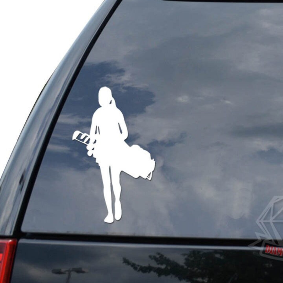 Women Golf Golfing Golfer Club Sticker Decal for Car Truck Motorcycle ...