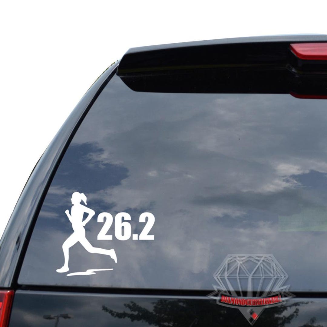 Women Marathon Runner 26.2 Miles Run Sticker Decal for Car Truck ...