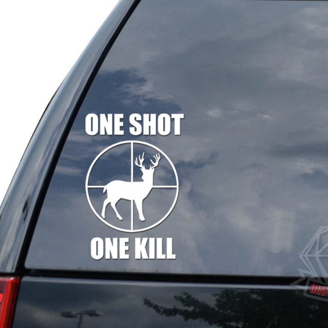 Deer Buck Hunting Crosshairs Scope One Shot One Kill Sticker Decal for ...