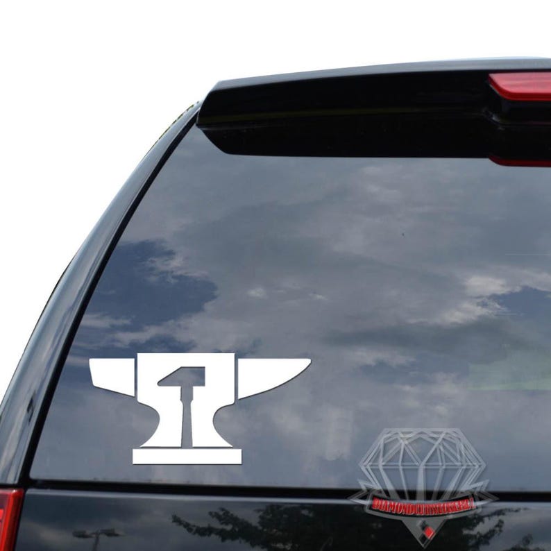 Blacksmith Hammer Anvil Iron Metal Works Sticker Decal for Car Truck ...