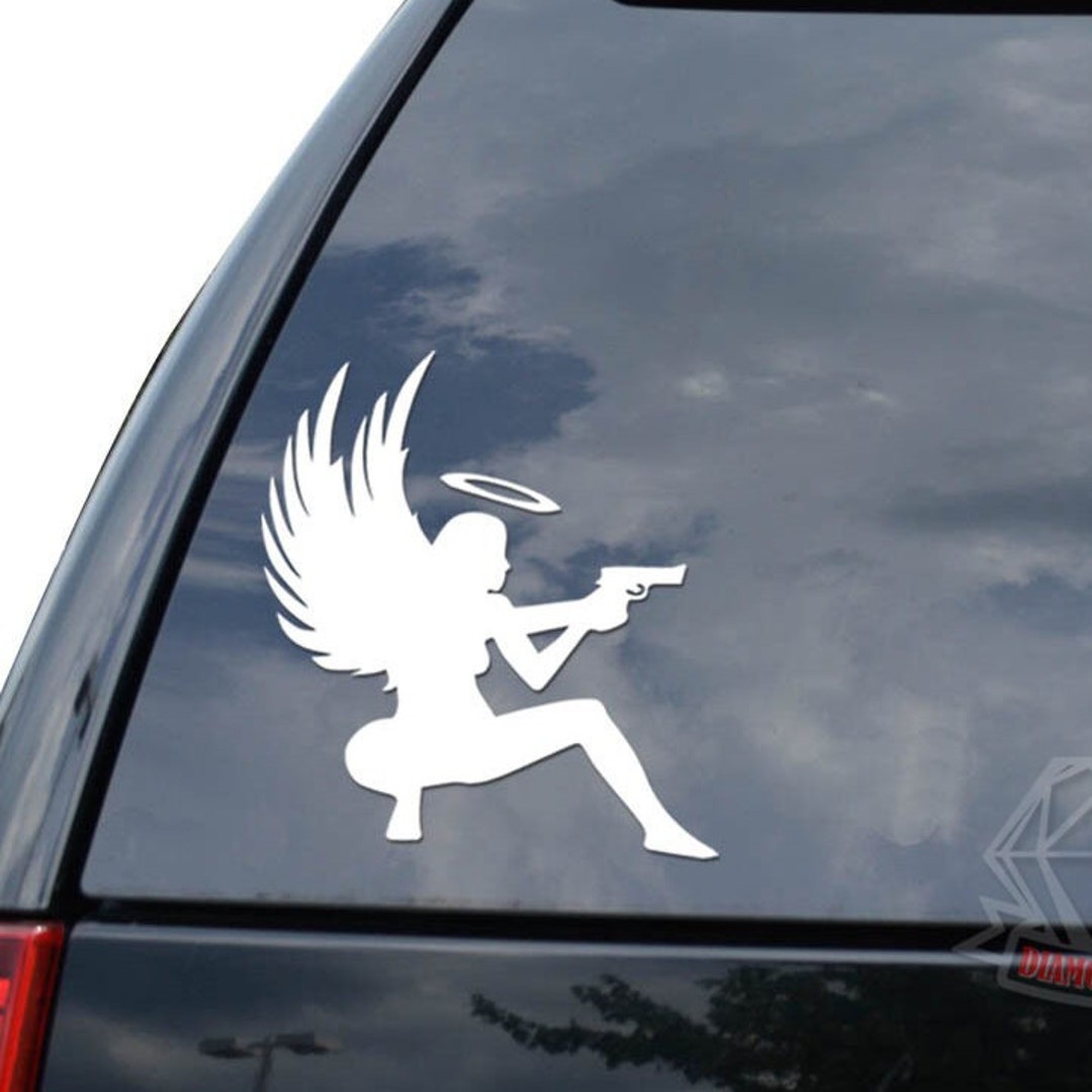 Sexy Angel Girl Gun Shooting Sticker Decal for Car Truck Motorcycle ...