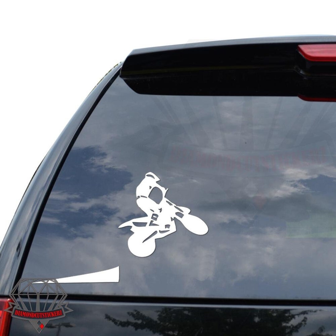Dirt Bike Motocross Biker off Ramp Sticker Decal for Car Truck ...