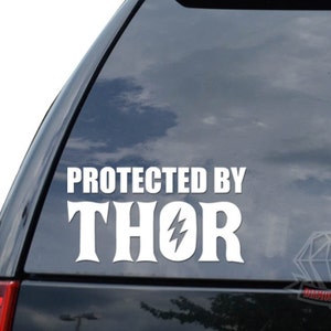 Protected by Thor Sticker Decal God Thunder Viking Zeus Odin for Car ...