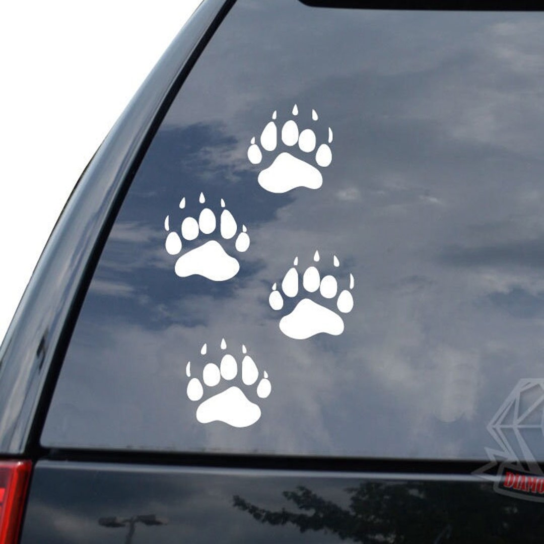 Black Bear Paw Prints Tracks Hunter Hunting Sticker Decal for Car Truck ...