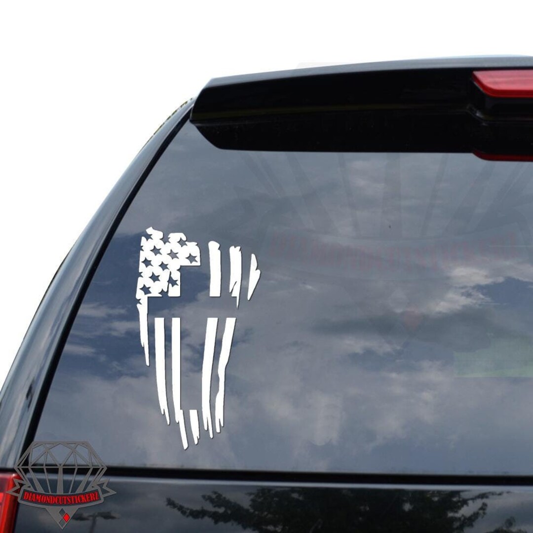 Distressed American Flag Cross Christian Sticker Decal for Car Truck ...