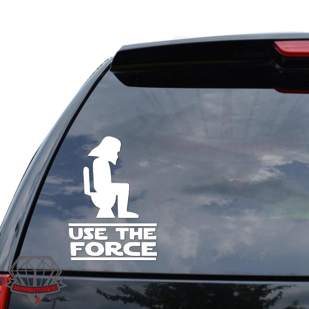 Funny Use the Force Toilet Seat Darth Vader Restroom Sign Sticker Decal ...